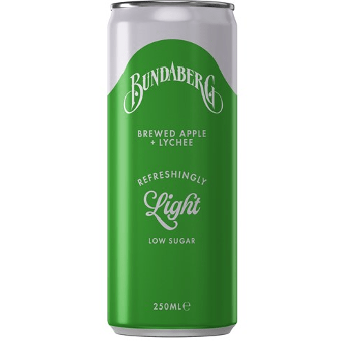 BUNDABERG - APPLE + LYCHEE - REFRESHINGLY LIGHT - 250MLS - Liquormart